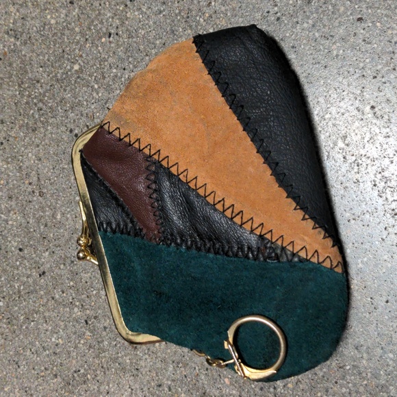 unknown | Accessories | Vintage Coin Purse Key Fob Suede Leather ...